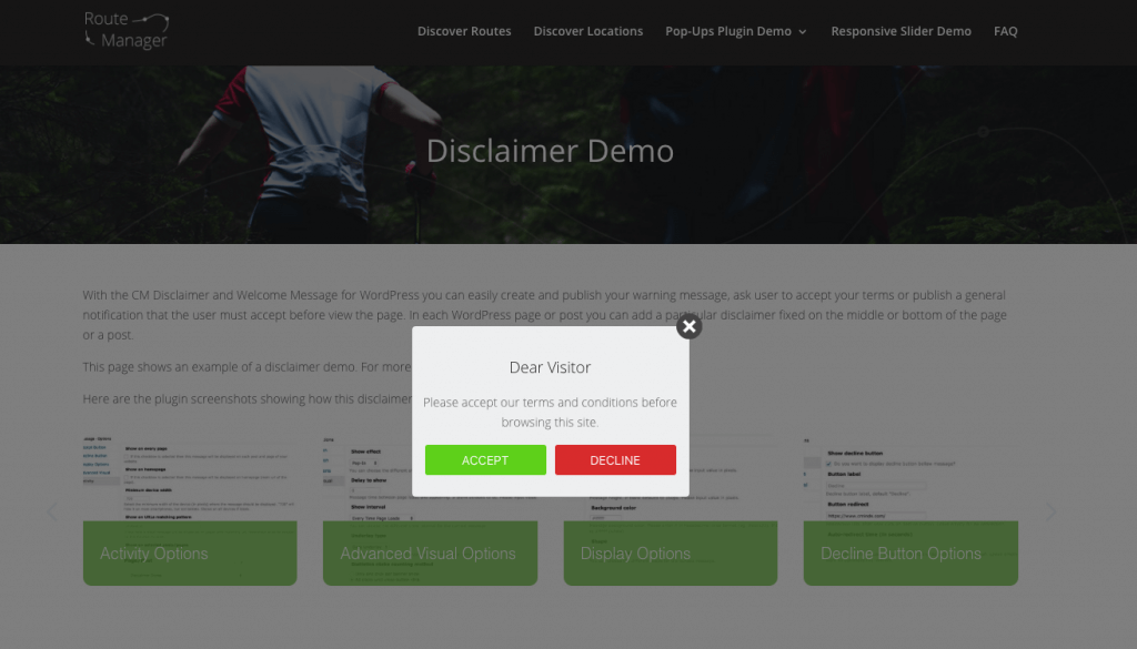 WordPress Disclaimer and Notification Popup Plugin | CreativeMinds