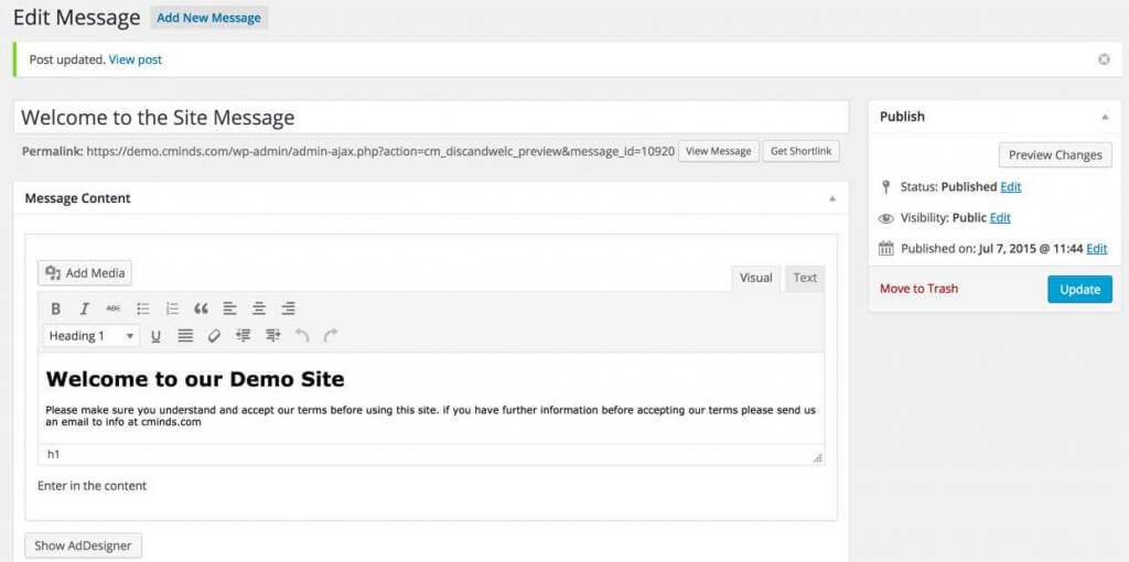 WordPress Disclaimer and Notification Popup Plugin | CreativeMinds