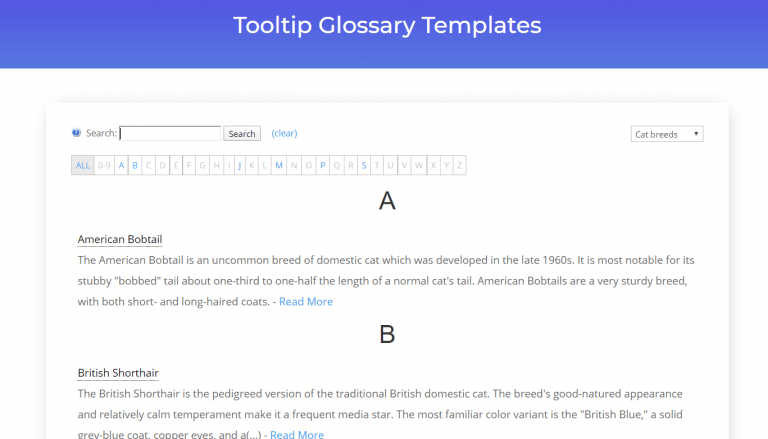 Tooltip Glossary Plugin for WordPress | CreativeMinds